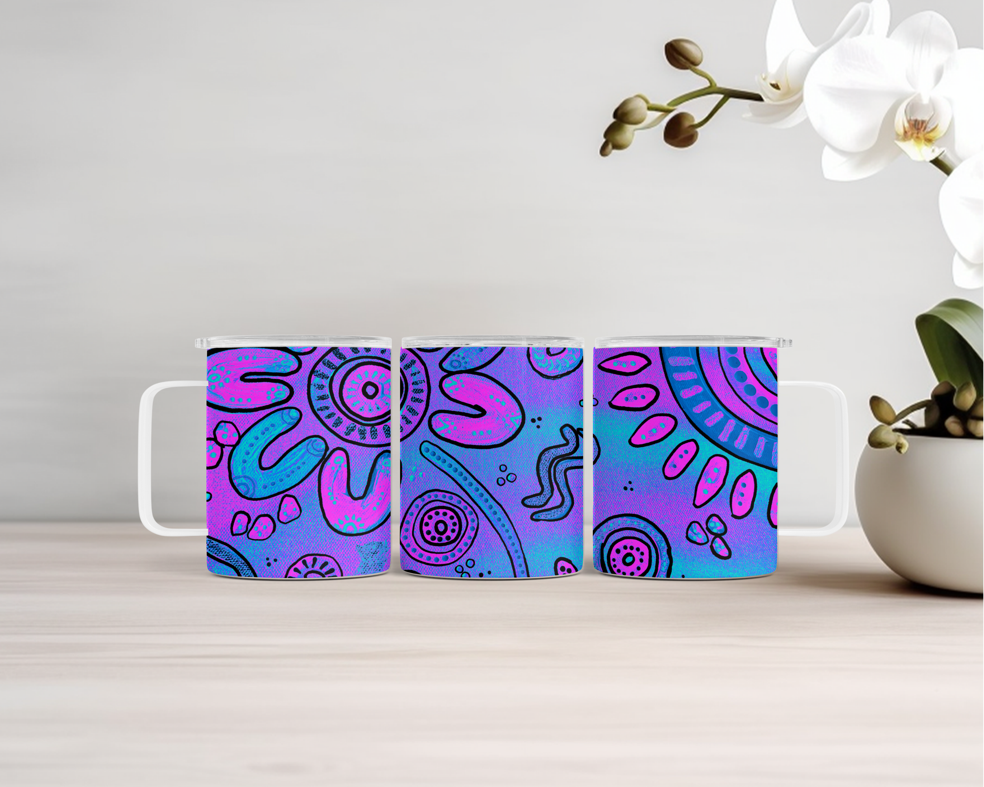 14oz Insulated Mug Tumblers – Ashwin Aboriginal Art