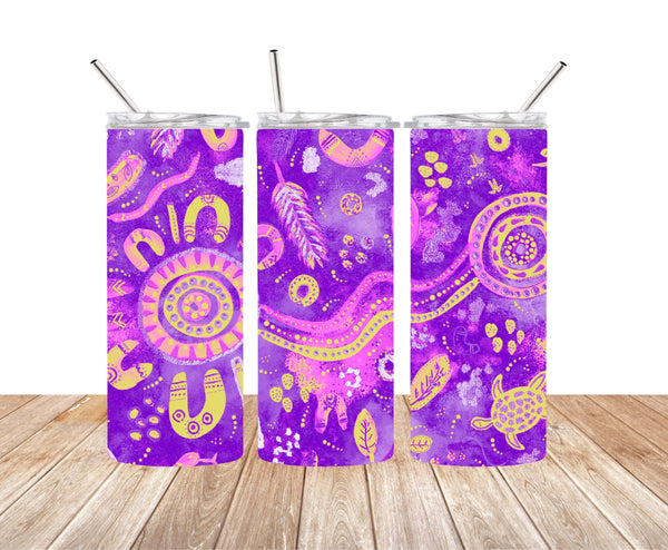 Country - Purple - Aboriginal Art - 15oz Tumbler – Ashwin Aboriginal Art