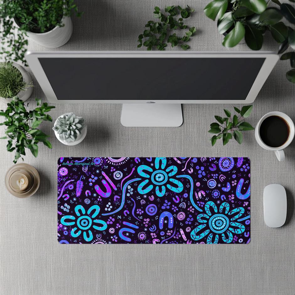 Aboriginal Art Desk Mats – 90x40cm Large Mouse Pads | Ashwin Aboriginal Art