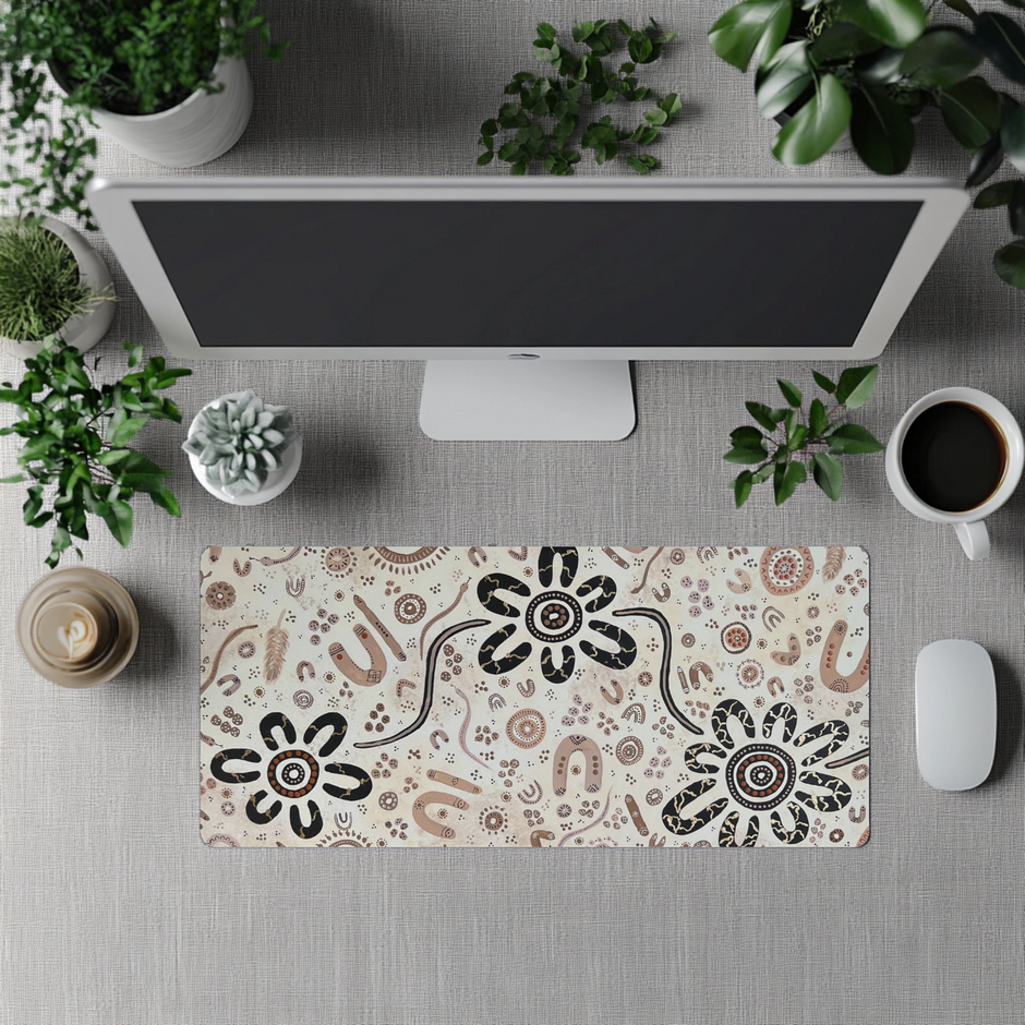 Aboriginal Art Desk Mats – 90x40cm Large Mouse Pads | Ashwin Aboriginal ...