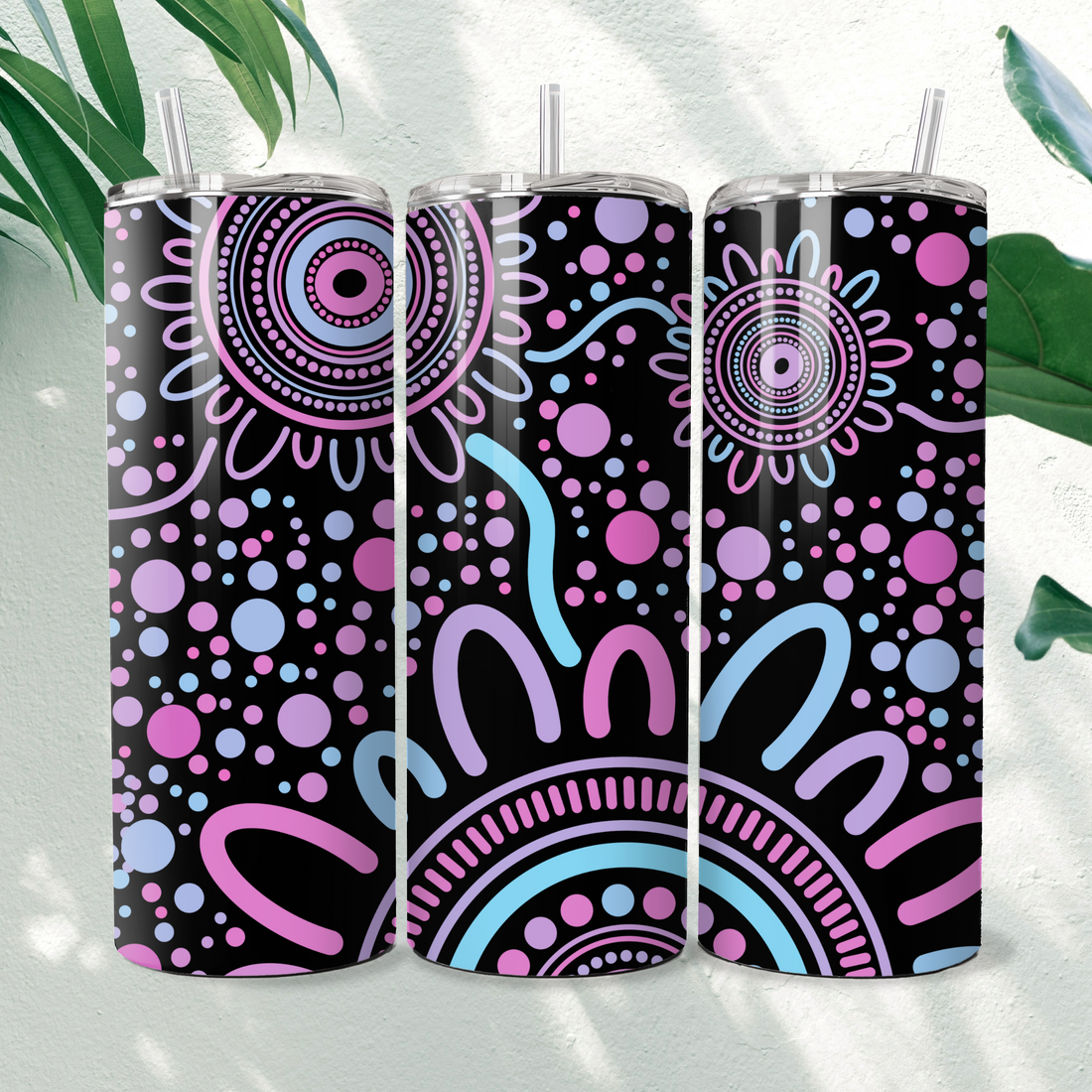Sisterhood Pastel - Aboriginal Art - 20oz Tumbler – Ashwin Aboriginal Art